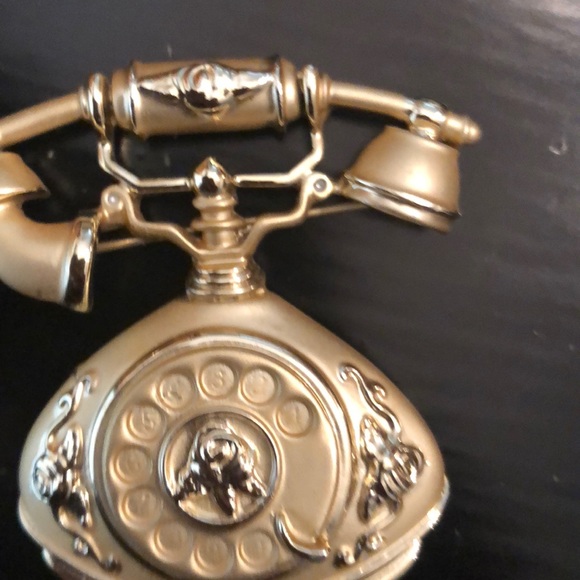 Vintage | Jewelry | Lovely Vintage Telephone Brooch In Gold Tone | Poshmark